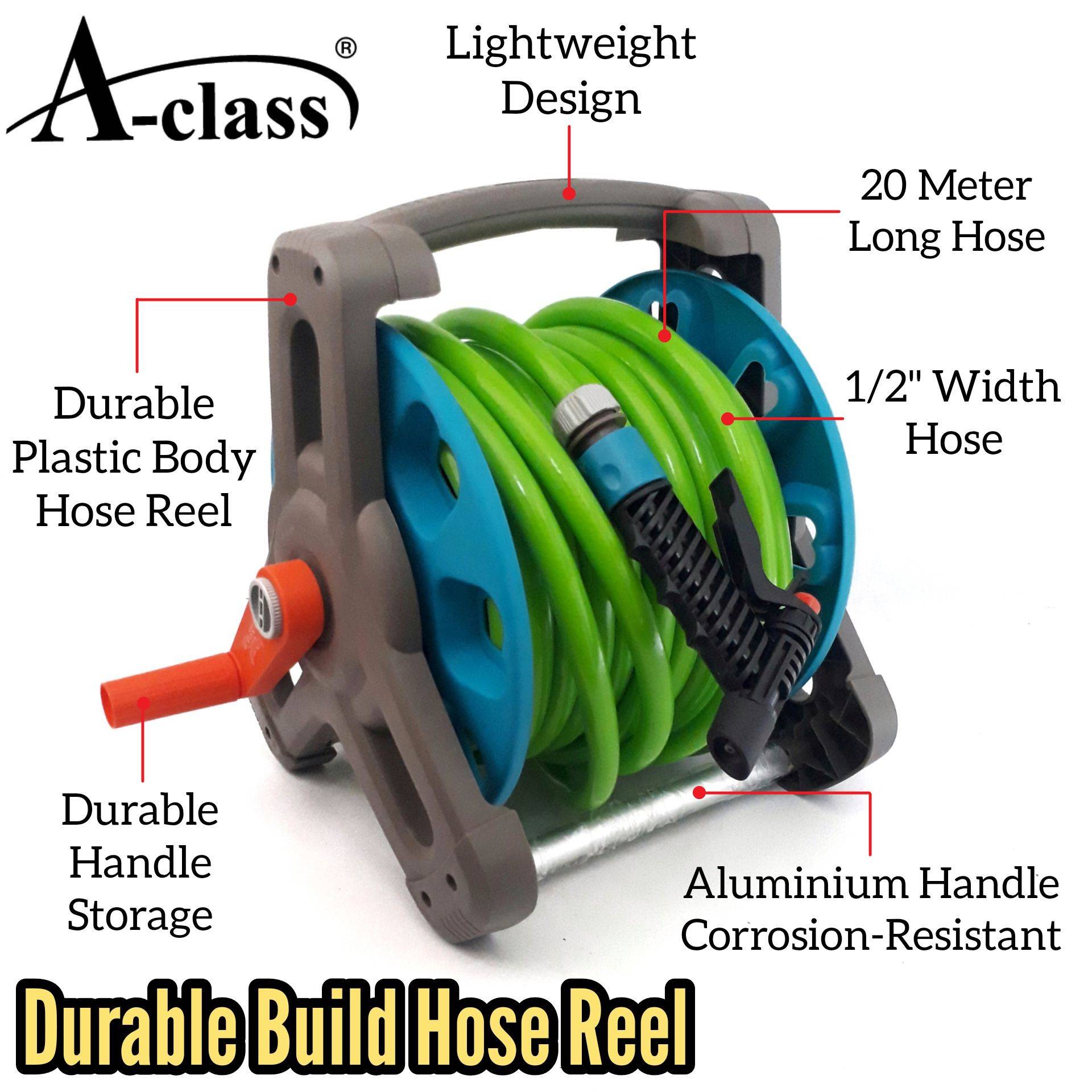 A-CLASS 20M GARDEN HOSE REEL SET FOR GARDENING