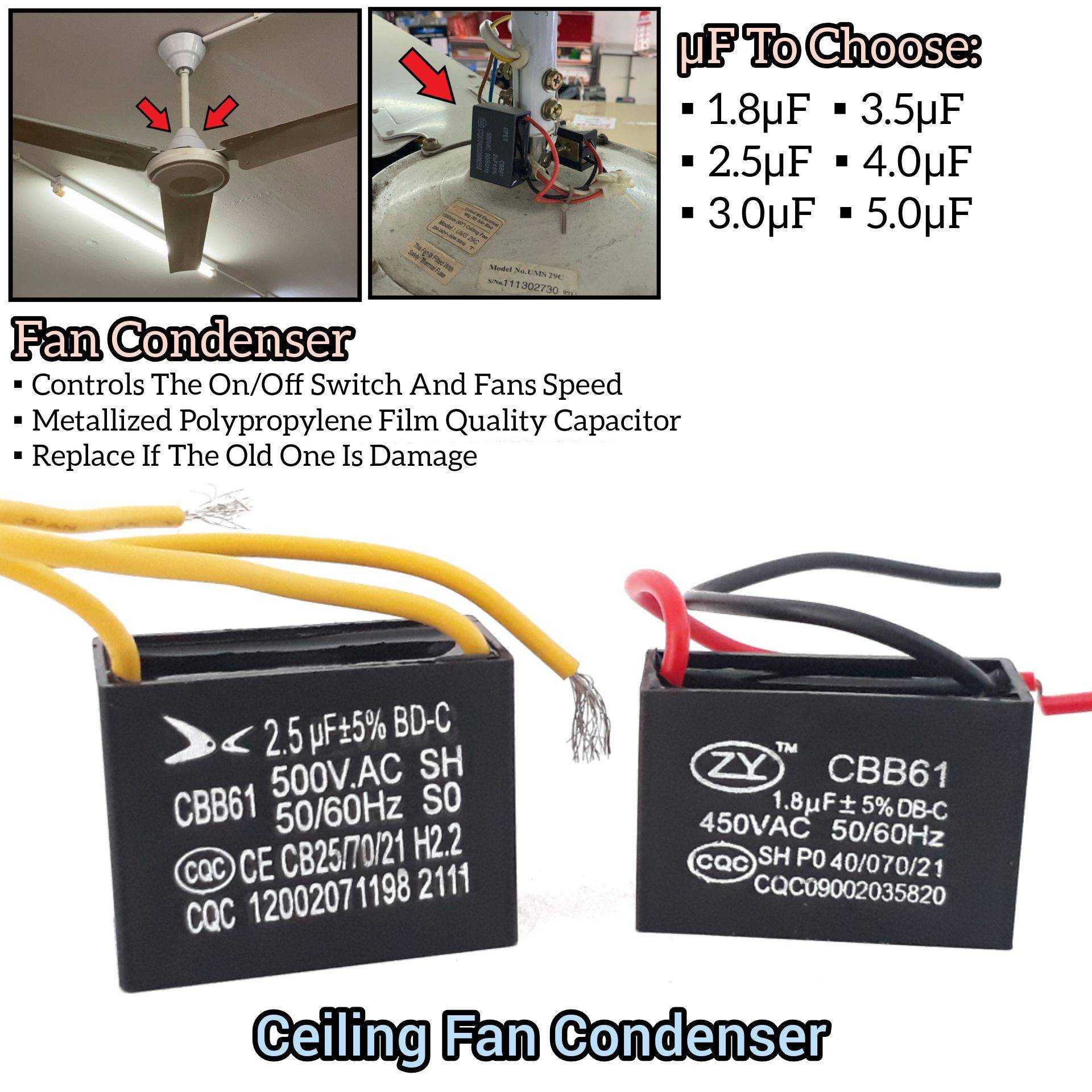 condenser fan capacitor