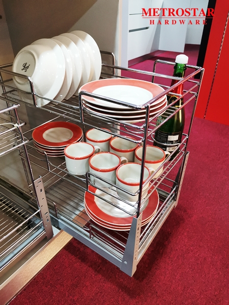 Stainless Steel 3-Tier Pull Out Rack W10.360.SS